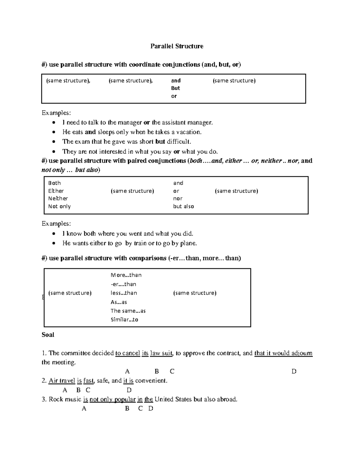 Parallel Structure Summaries for English 101: Key Concepts & Examples ...