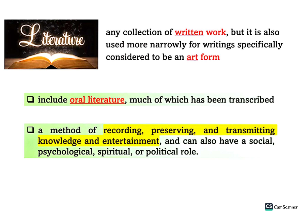 CS First Monthly Assessment: Exploring Literary Genres and Imagery ...