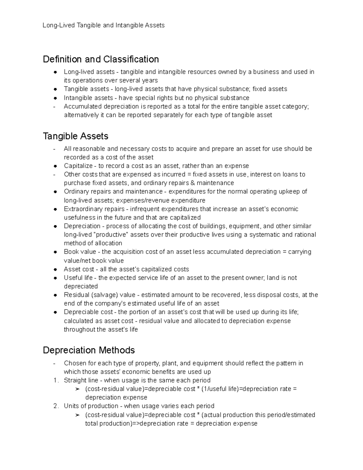 McGraw-Hill Chapter 9: Long-Lived Tangible & Intangible Assets - Studocu