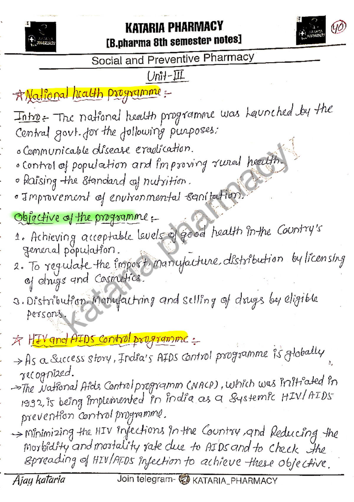 Social and Preventive Pharmacy Study Guide (Unit-3) 8th Sem - Studocu
