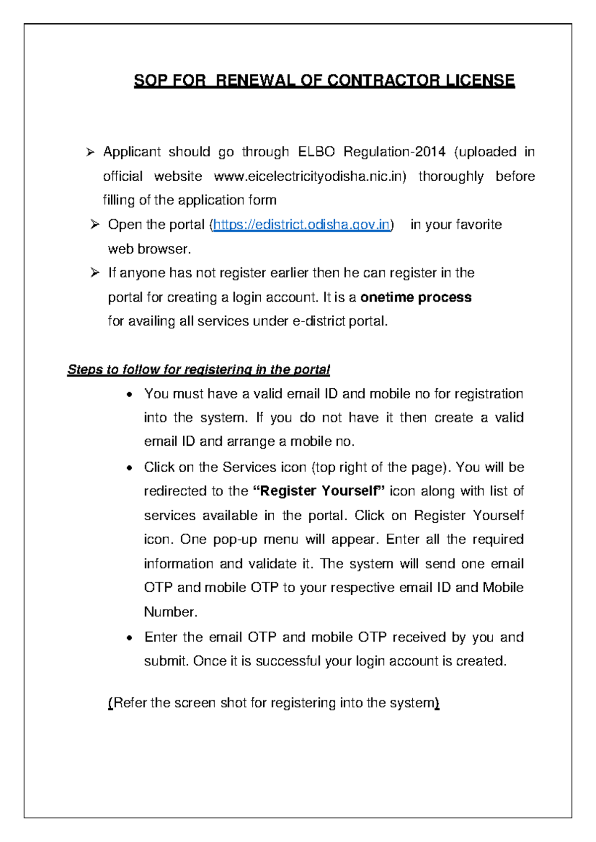 Sop for renewal of contractor license - SOP FOR RENEWAL OF CONTRACTOR ...