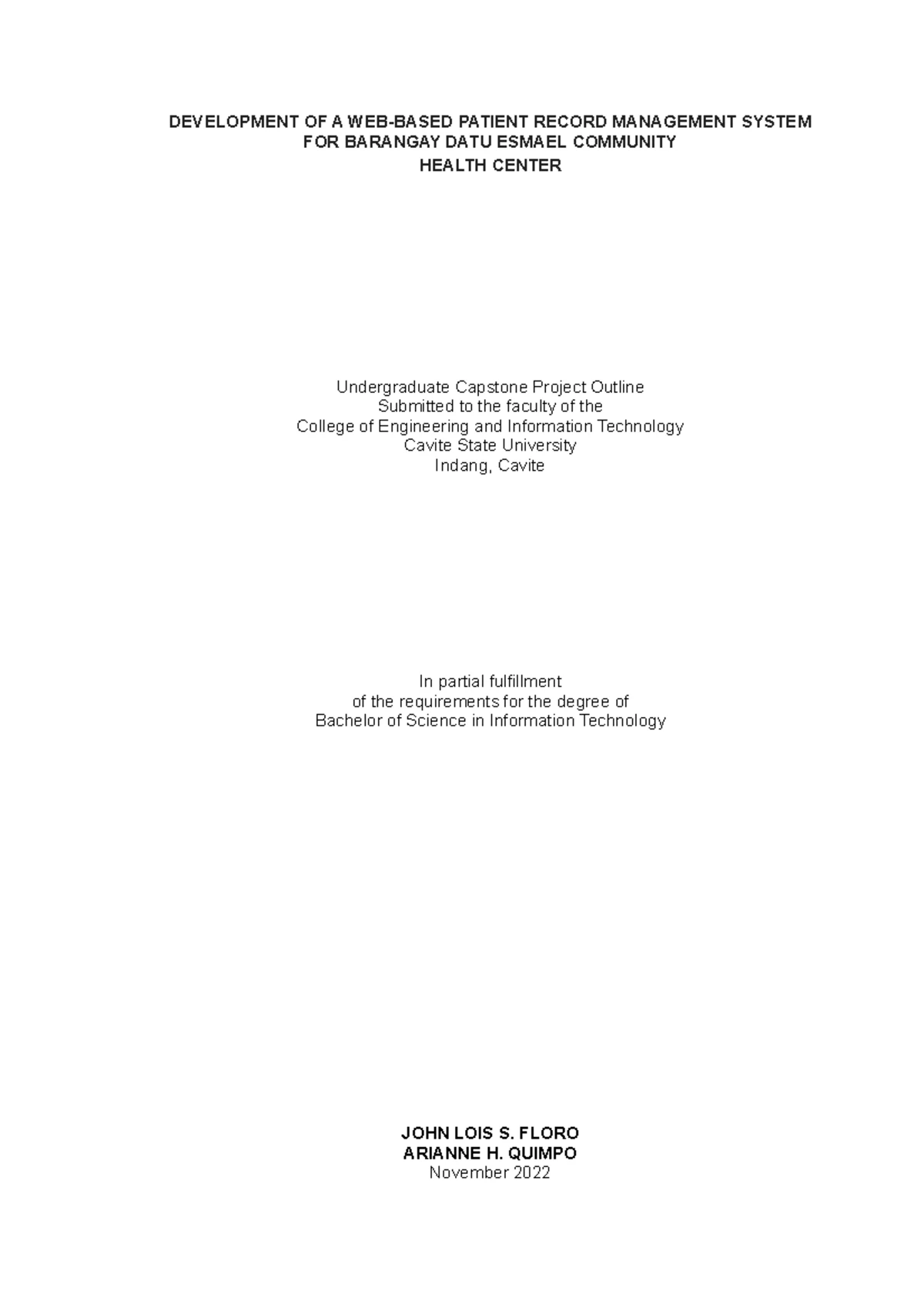 Capstone Project Peer Evaluation - STEM 12-D Group 3 Notes - Studocu