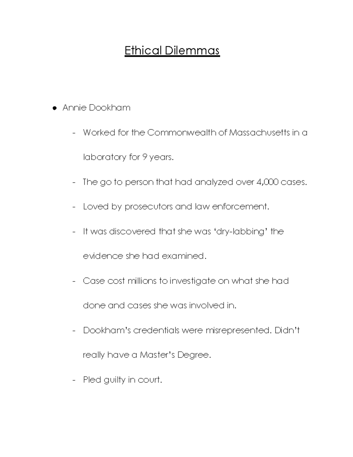 FRSC303 Ethical Dilemmas in Forensic Science Notes - Studocu