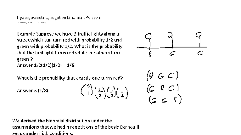 Lecture 8: Hypergeometric, Negative Binomial, and Poisson Distributions ...