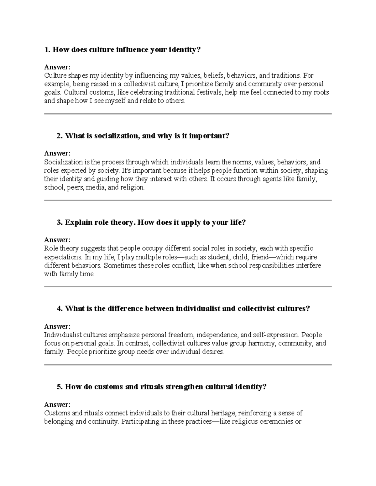 UTS - Cultural Identity and Socialization: Key Questions and Insights ...