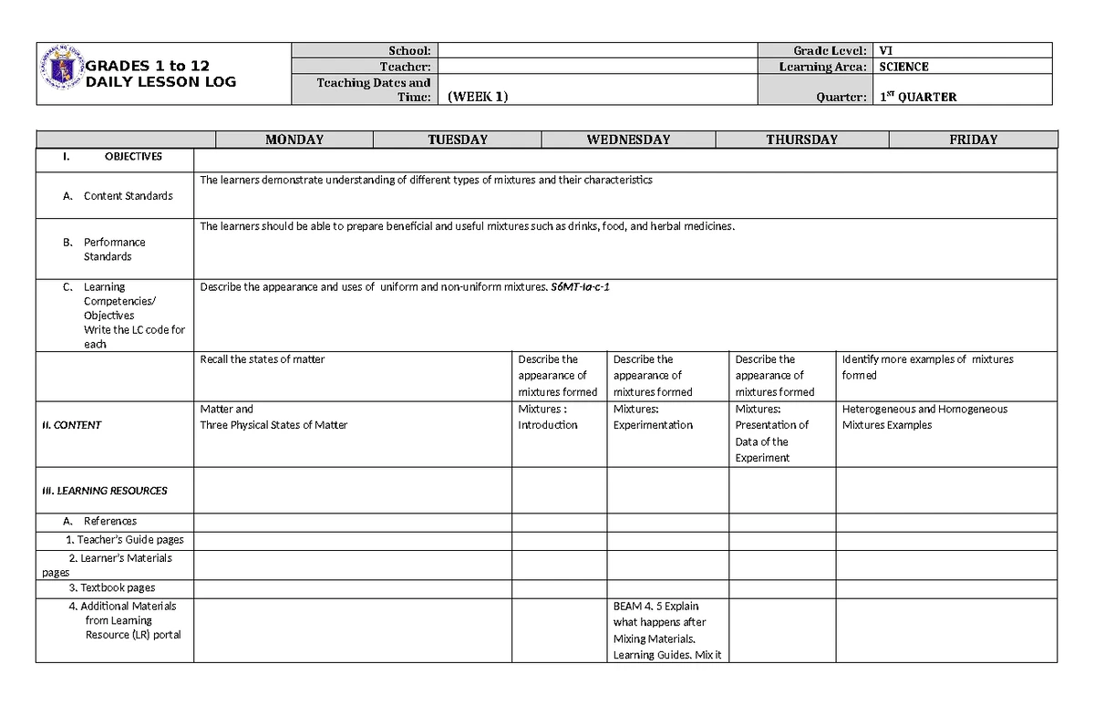 484076819 Grade 6 Science Module 1 Lessons 1 & 2: Mixtures & Solutions ...