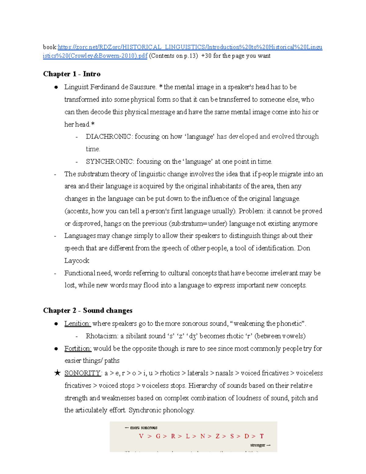 Historical Linguistics (LING 335) Notes - - Studocu
