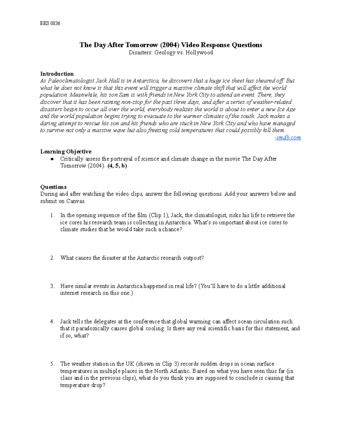 MQ The Day After Tomorrow - EES 0836 The Day After Tomorrow (2004 ...