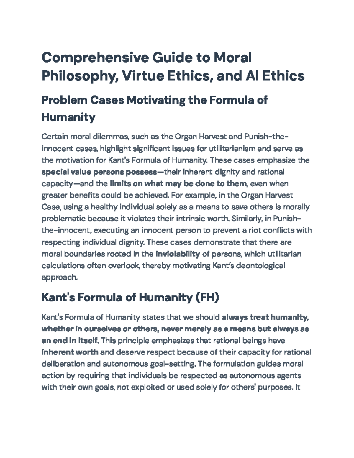 Comprehensive Overview of Moral Philosophy: Kantian Ethics, Virtue ...