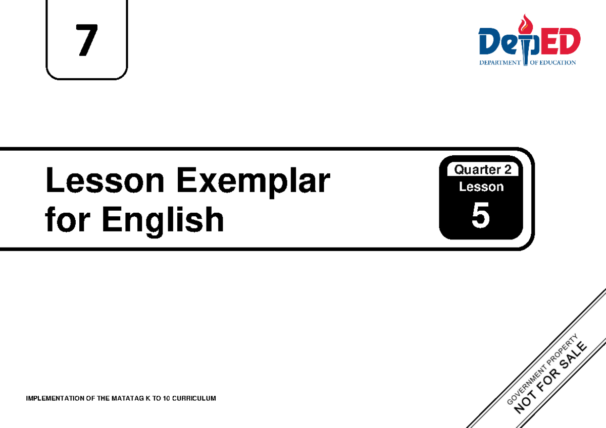 Q2 LE English-7 Lesson-5: Curriculum Implementation Guide - Studocu