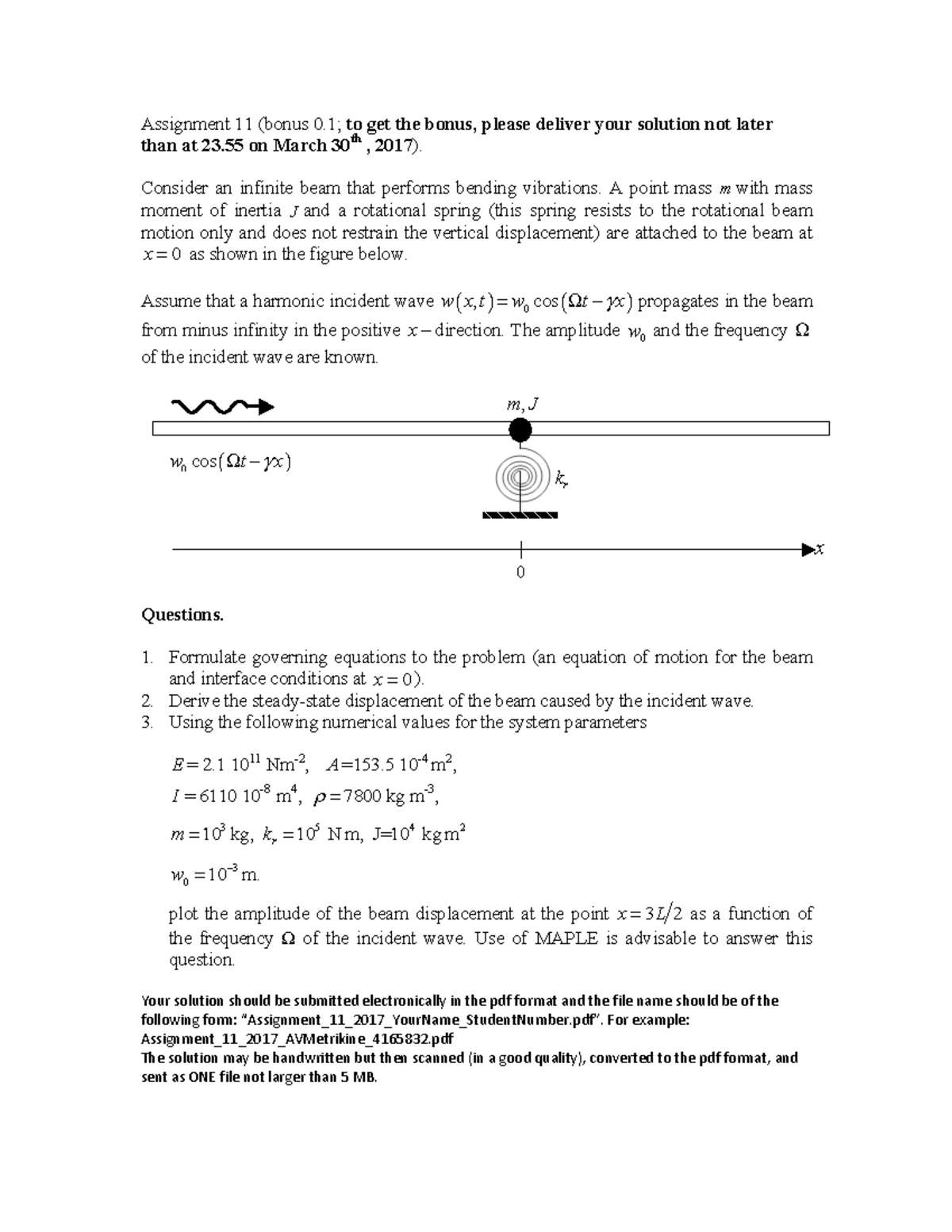 CIE 4140 Assignment 11 2017 - Assignment 11 (bonus to get the bonus, please deliver your ...