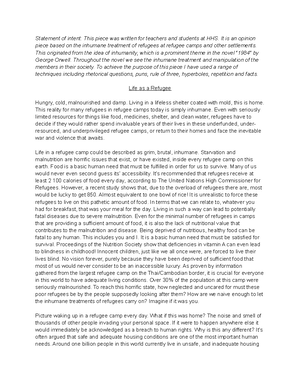 NCEA Level 3 English AS91478 Excellence Exemplar - **NCEA Level 3 ...