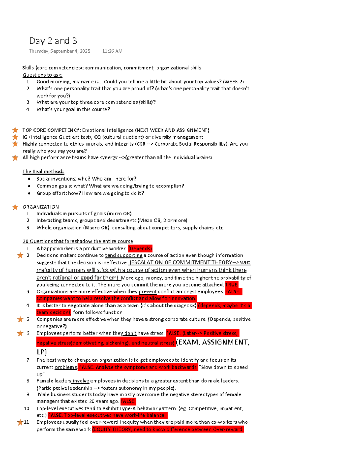 WEEK 2: Core Competencies & Emotional Intelligence Insights - Studocu