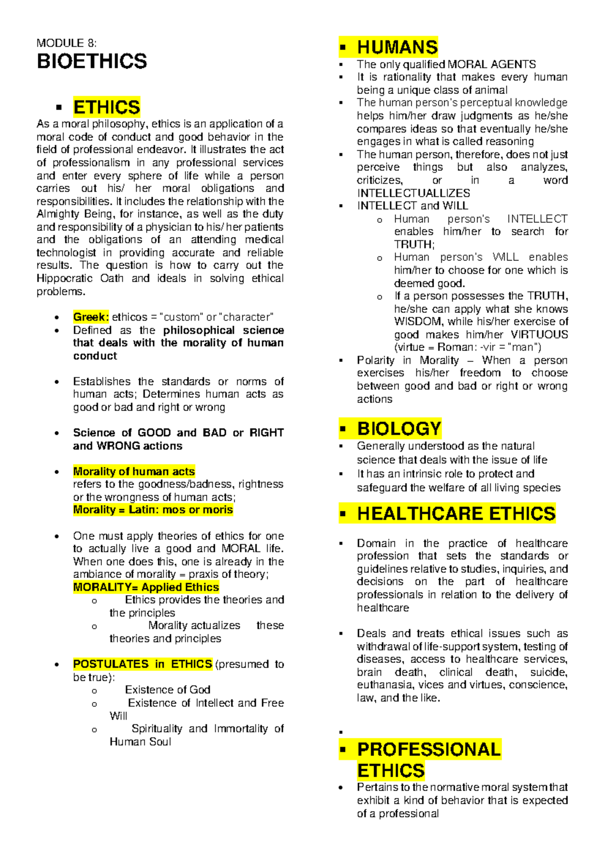 Module 8: Bioethics - Understanding Ethical Principles in Healthcare ...