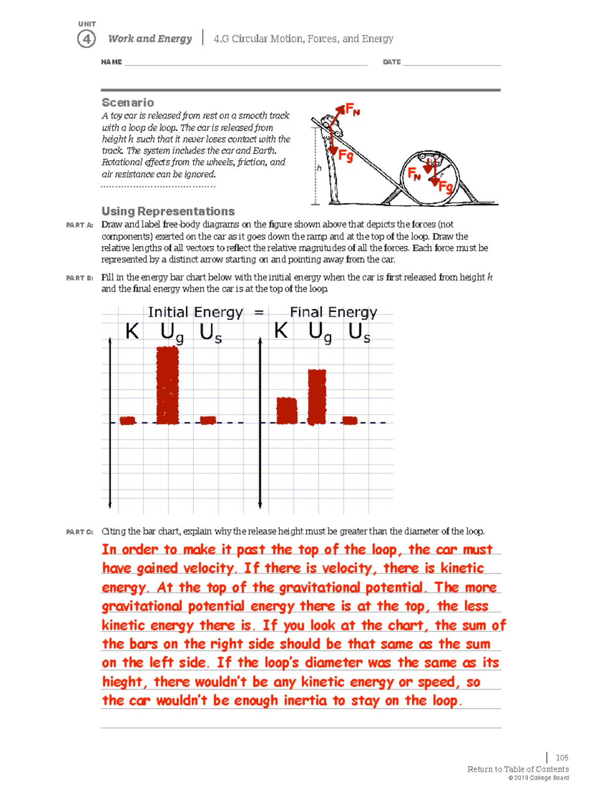 AP Workbook 4-G-2 - N/A - | 105 UNIT 4 Work and Energy | 4 Circular ...