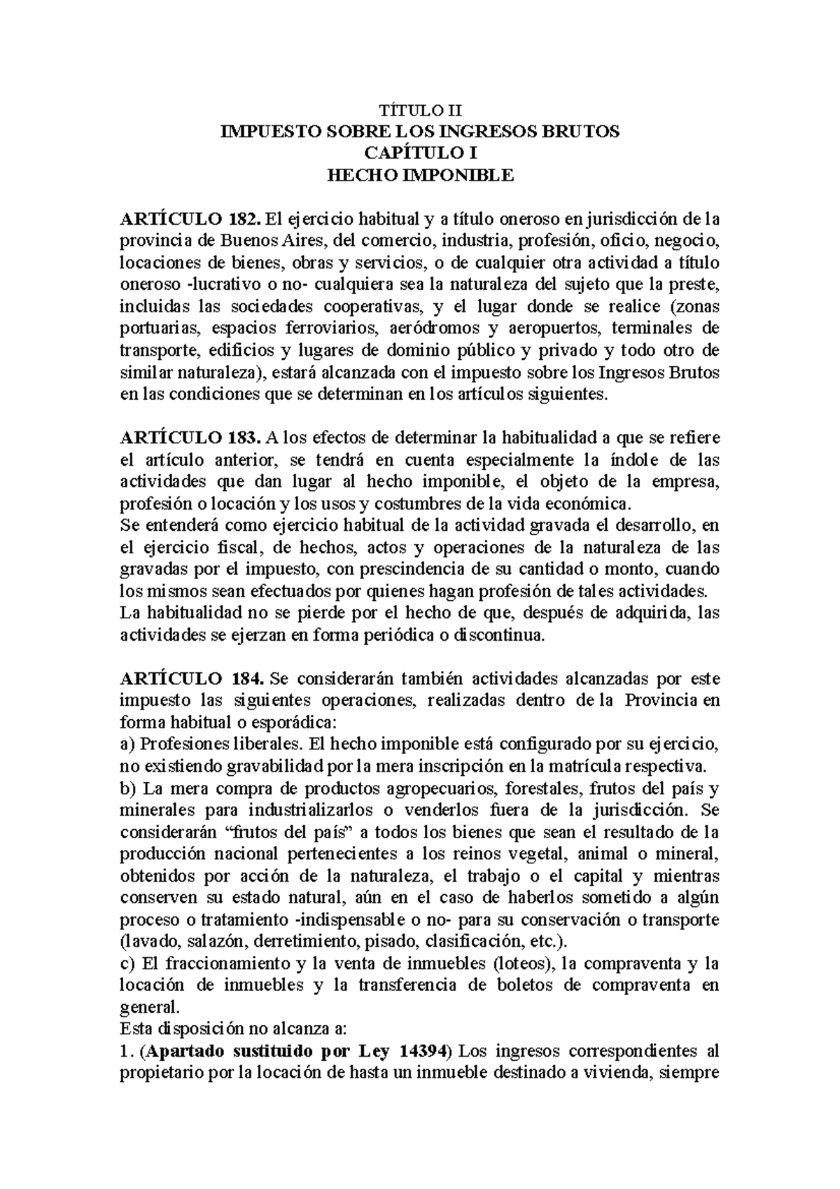 Título II - Impuesto sobre Ingresos Brutos (CABA Código Fiscal IIBB) - Studocu