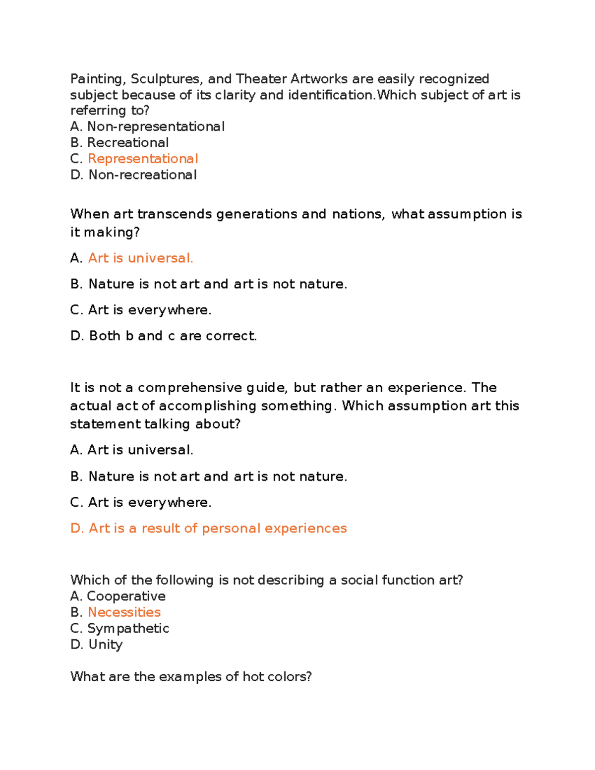 Art Appreciation: Understanding Key Concepts and Elements - Studocu