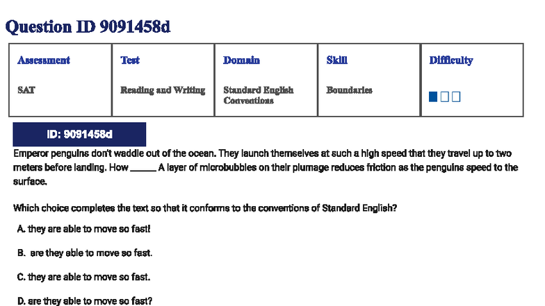 SAT Reading and Writing Assessment Test: End of Sentence Punctuation E ...