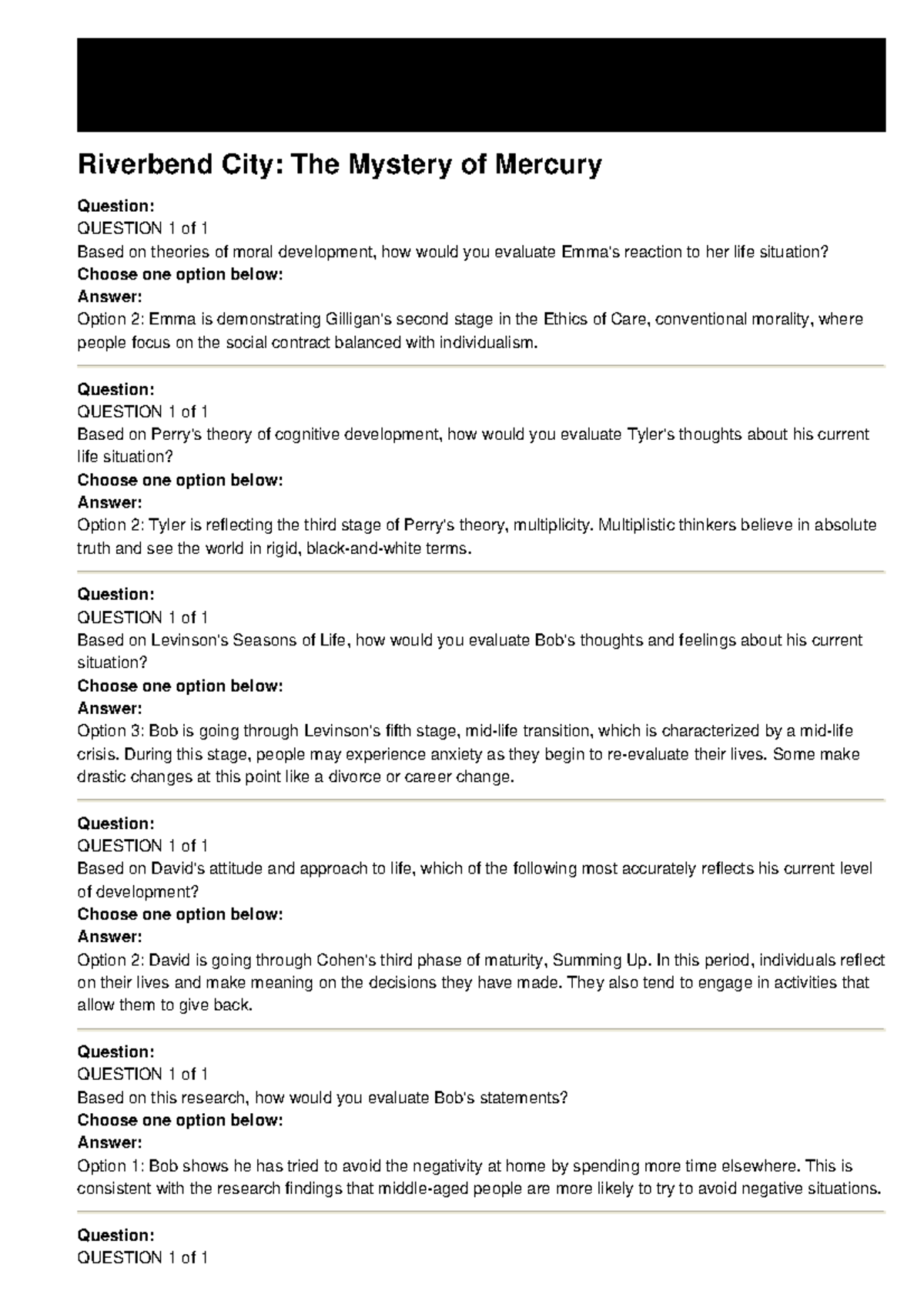 Assessment 4,3210 - Case Study on Moral and Cognitive Development - Studocu