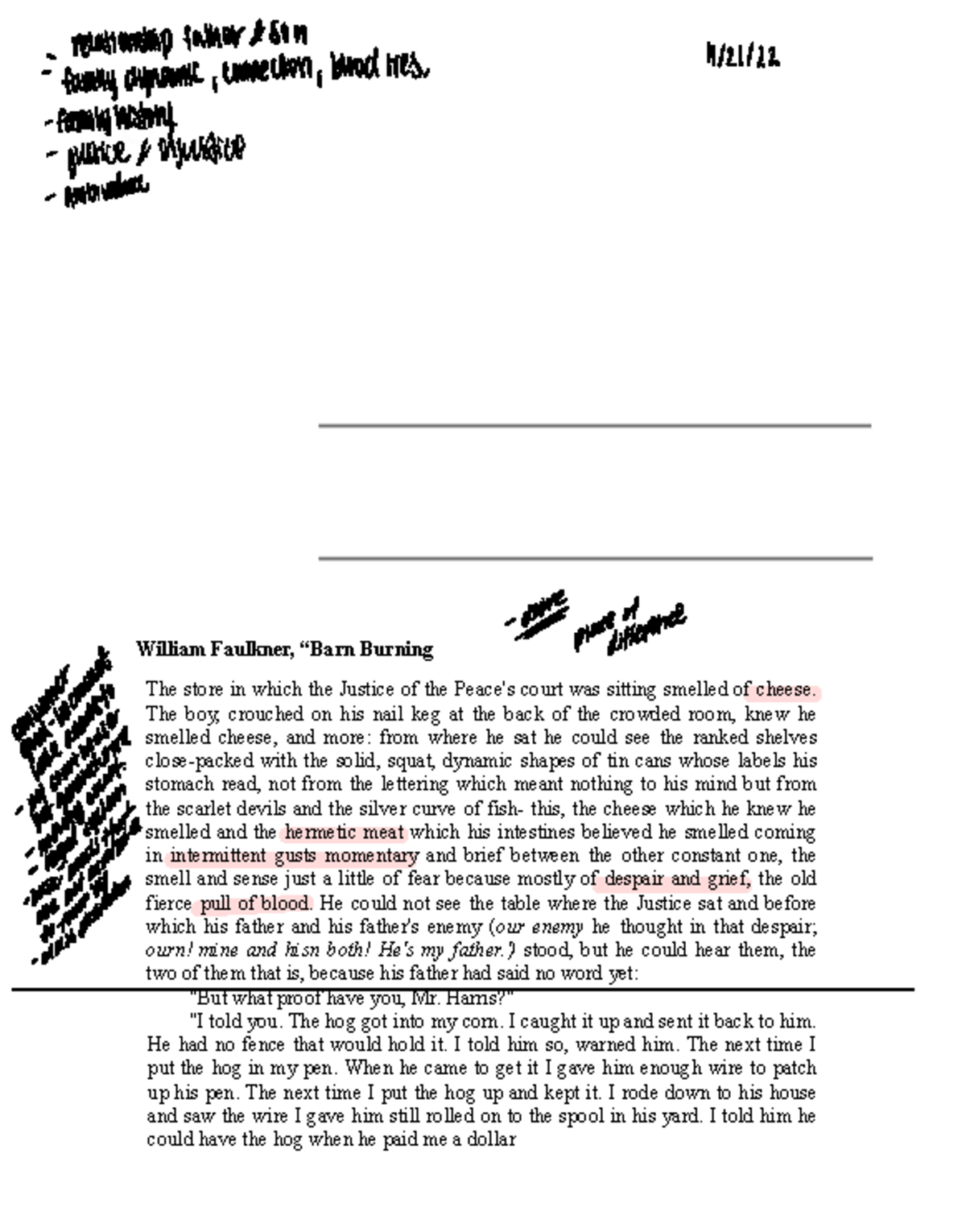 William Faulkner's Barn Burning: A Detailed Analysis and Summary - Studocu