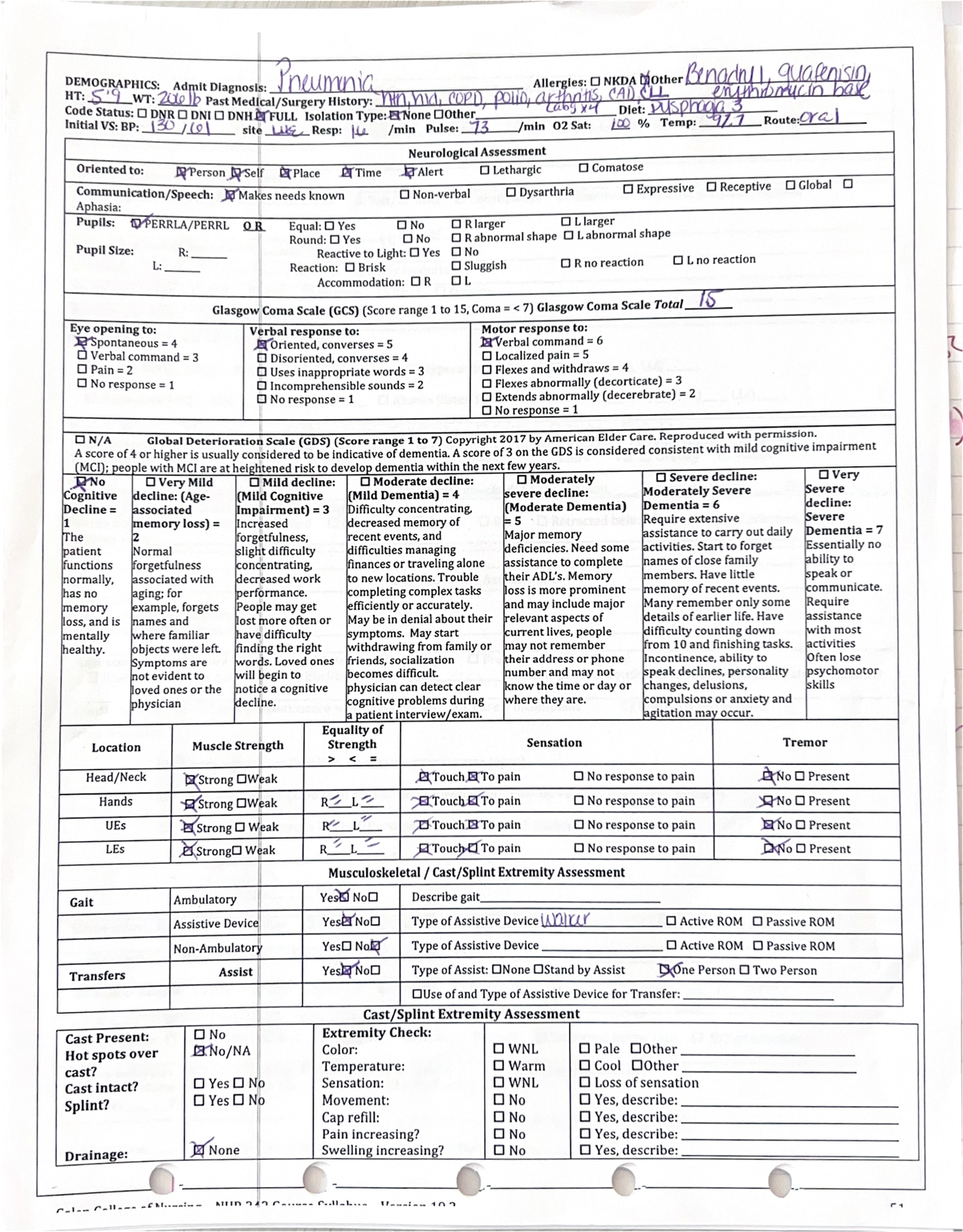Clinical Packet 4 - Comprehensive Assessment Overview - Studocu