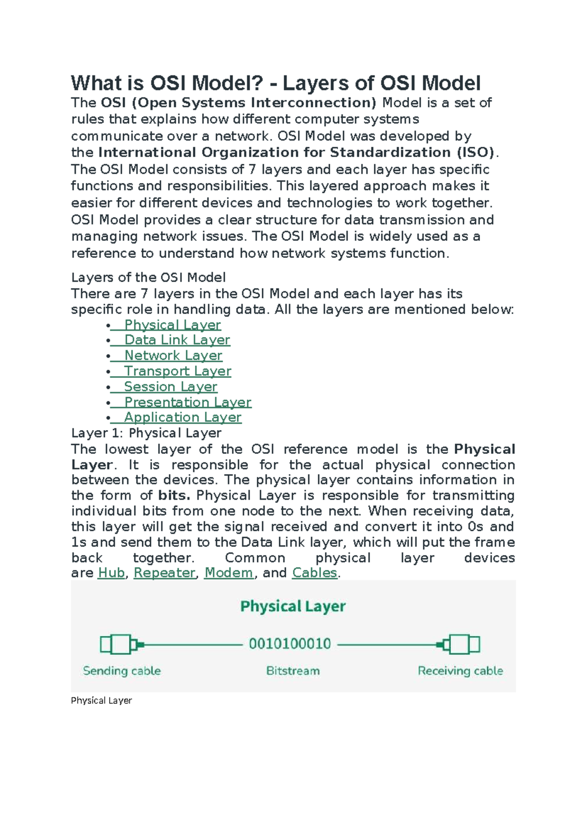 OSI Model: Understanding Its 7 Layers and Functions - Studocu