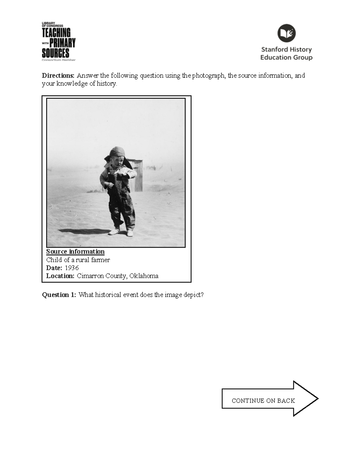 Dust Bowl - Assignment - Directions: Answer the following question ...