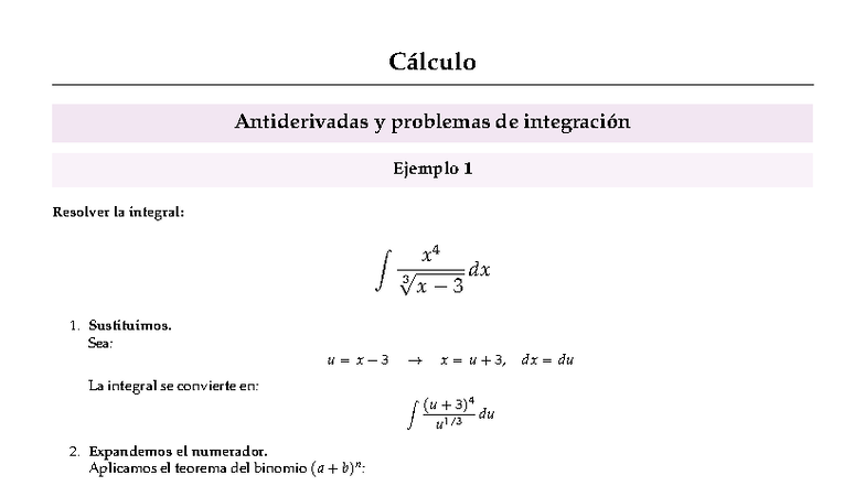 Integrales y Antiderivadas: Ejemplos y Problemas de Integración - Studocu