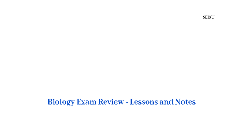 SBI3U Biology Exam Review: Unit 1 Diversity of Living Things - Studocu