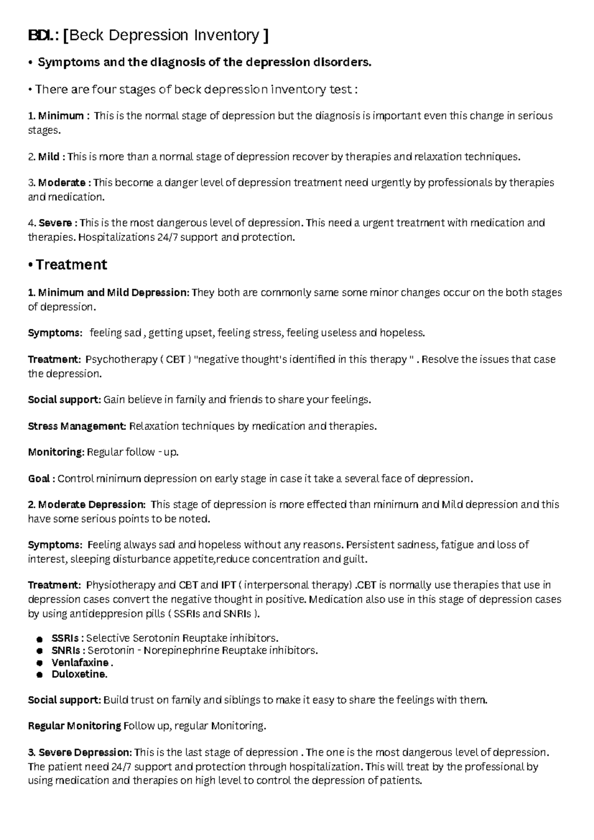 BDI: Understanding Beck Depression Inventory Stages and Treatments ...
