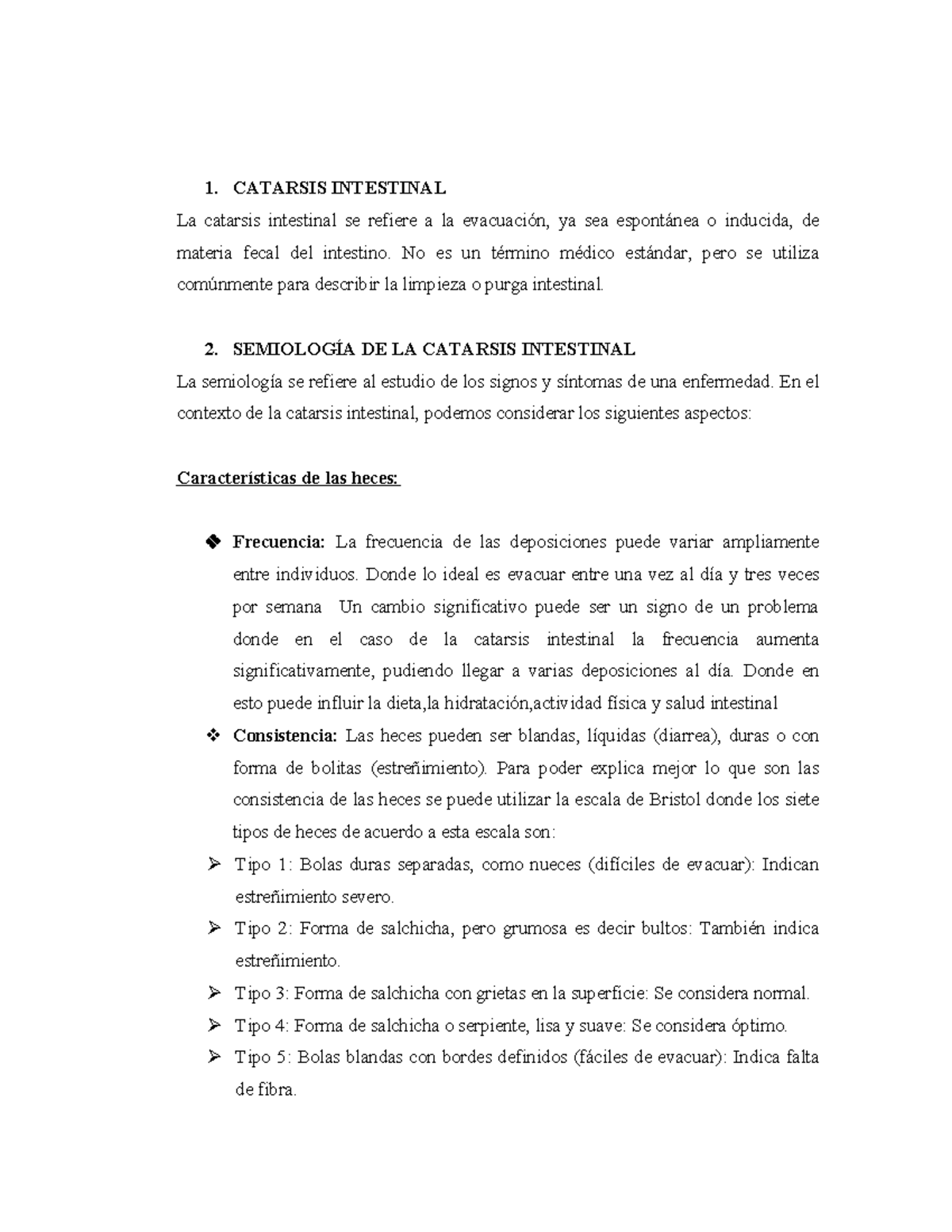 CATARSIS INTESTINAL: SEMIOLOGÍA Y TRATAMIENTOS CLAVE - Studocu