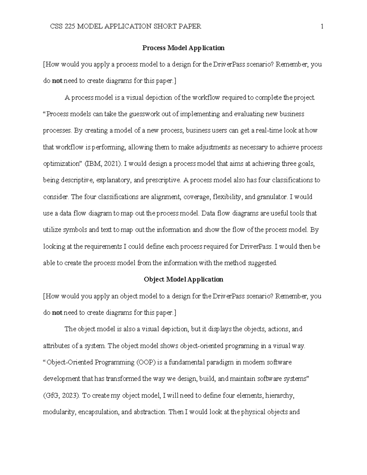 CS 255 Process and Object Model Application Short Paper - Studocu