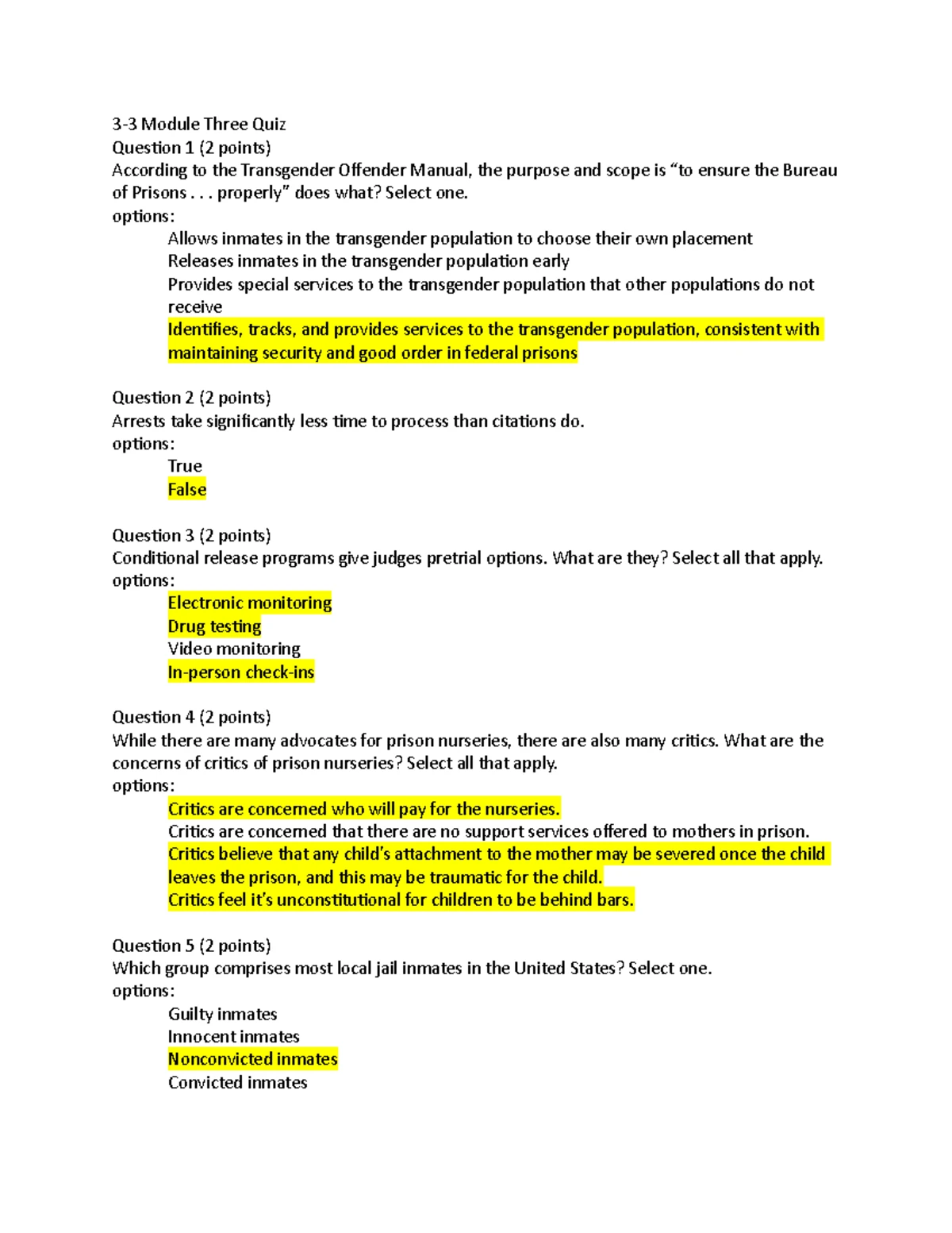 4-4 Module quiz - quiz answers 100% - CJ-120-R1796 Cultural Awareness ...