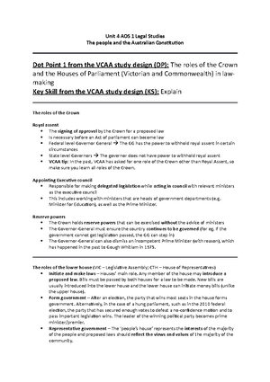 Legal Studies U3 AOS1: Overview of the Victorian Criminal Justice ...