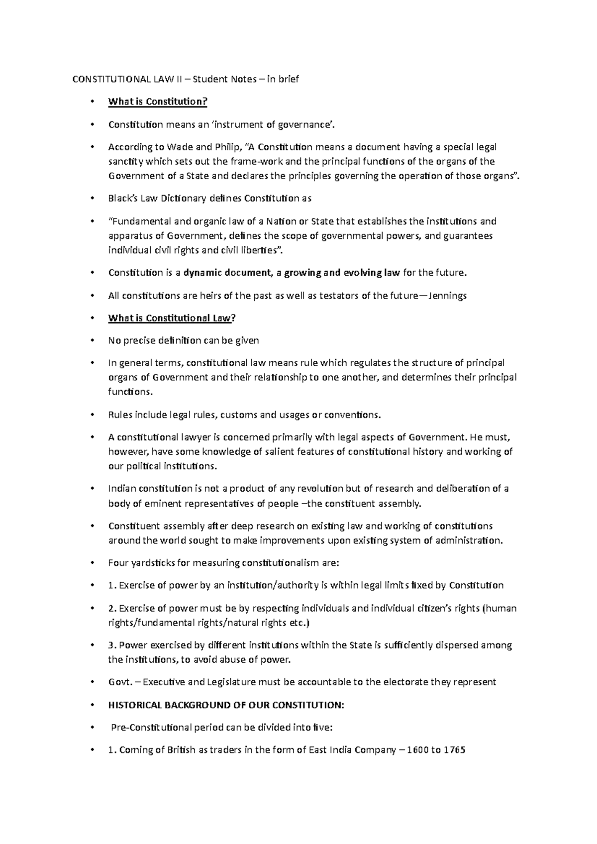 Constitutional Law II (LAW 204) - Comprehensive Student Notes - Studocu