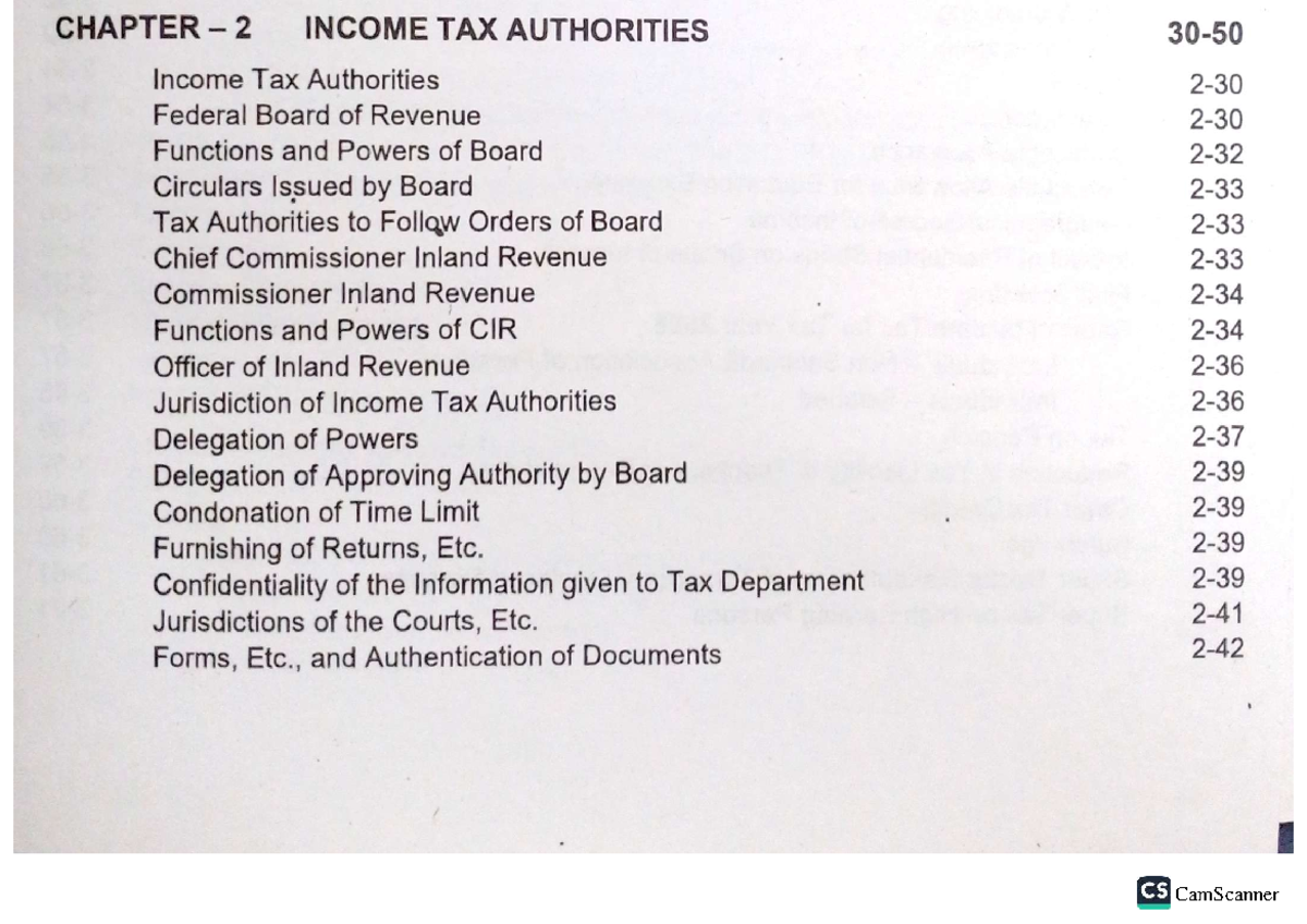 CHAPTER 2 INCOME TAX AUTHORITIES: Synopsis for Pakistan Tax Year 2026 ...
