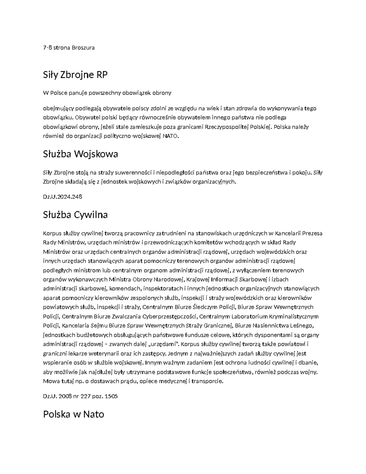 Dokument (pdf - kljk - 7-8 strona Broszura Siły Zbrojne RP W Polsce ...