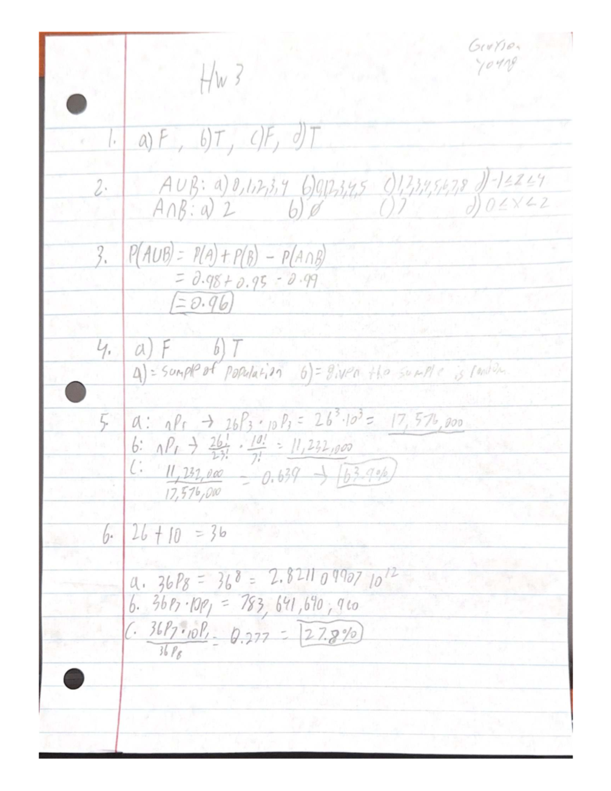 Probability and Statistics Hw3 Solutions - Gravity - Studocu