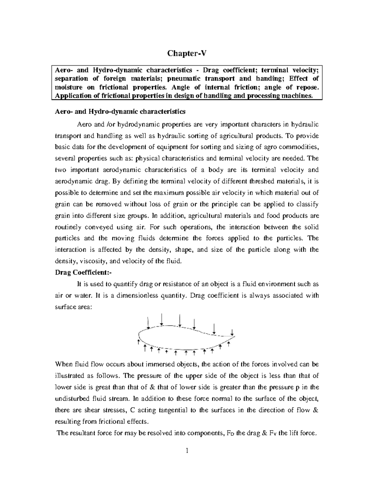 Frictional and Aero-Hydrodynamic Properties in Agricultural Transport ...