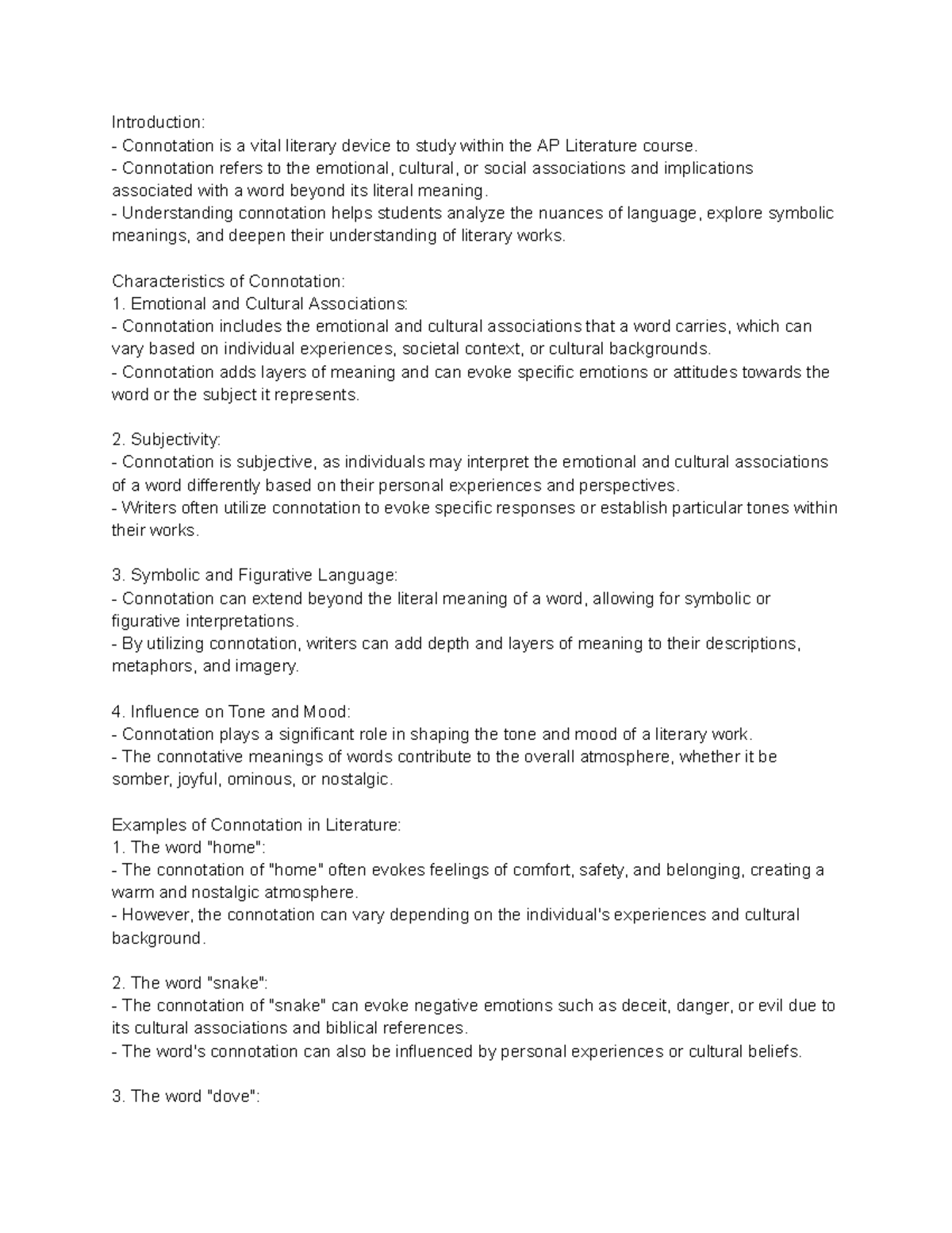 Understanding Connotation in AP Literature: Key Concepts and Examples ...