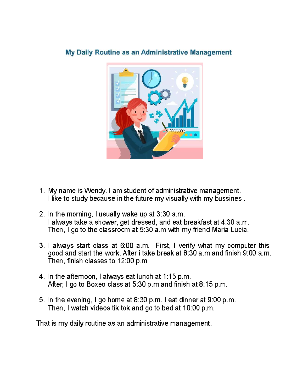 Administrative Management Daily Routine Template for PPT - Studocu