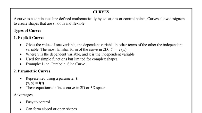 UNIT - IV (CG) - Curves and Surfaces in Computer Graphics - Studocu