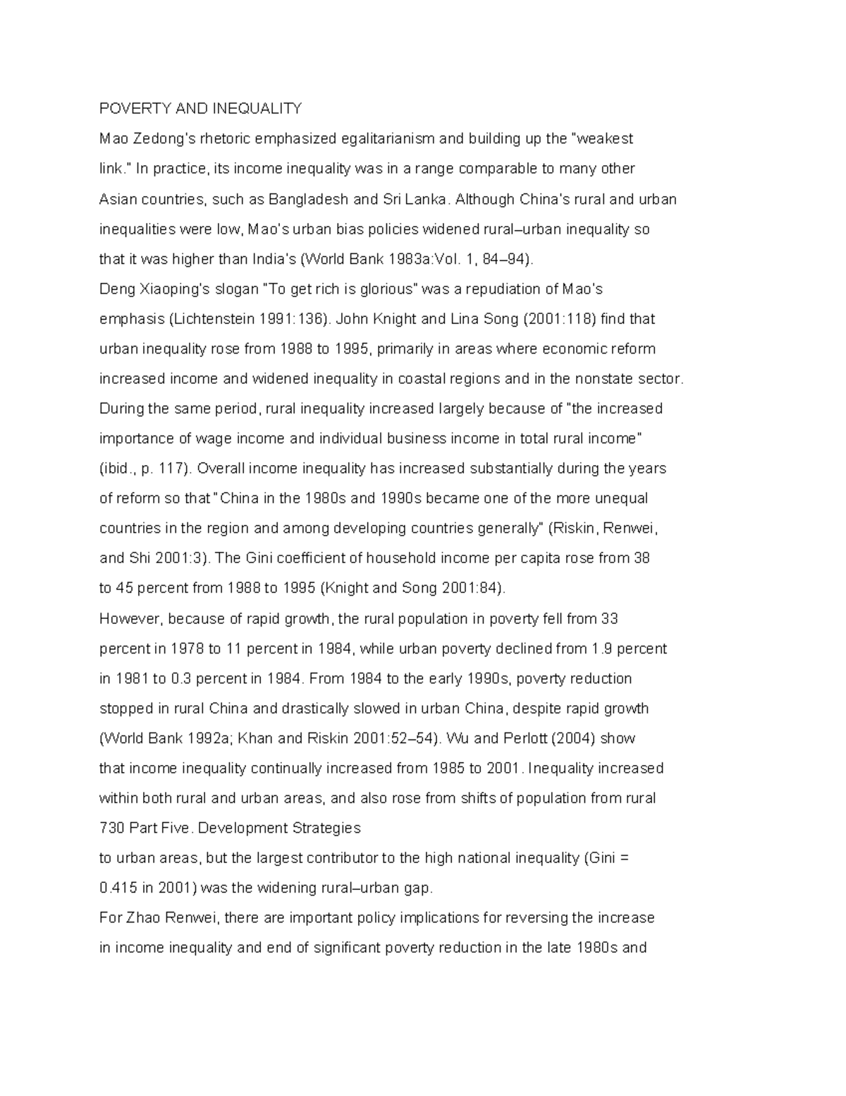 A4 Poverty and Inequality: Analyzing China's Economic Disparities - Studocu