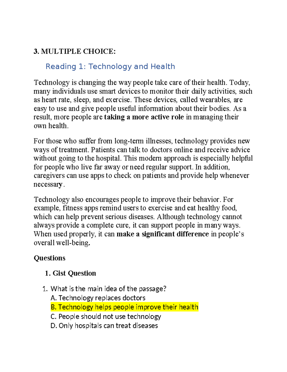 ECOM2 - Final Exam Review: Technology, Health & Community Impact - Studocu