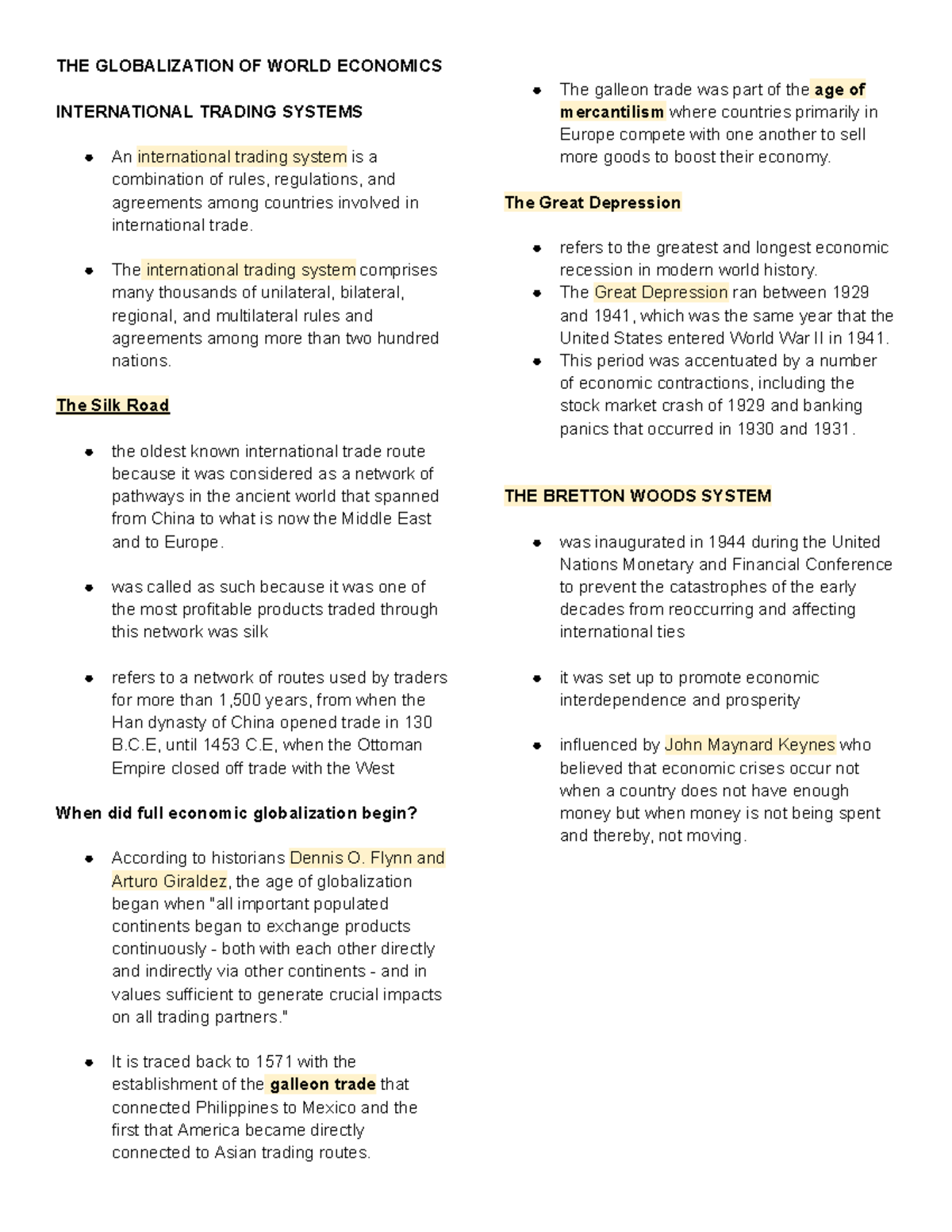 Contemporary - Reviewer - THE GLOBALIZATION OF WORLD ECONOMICS ...
