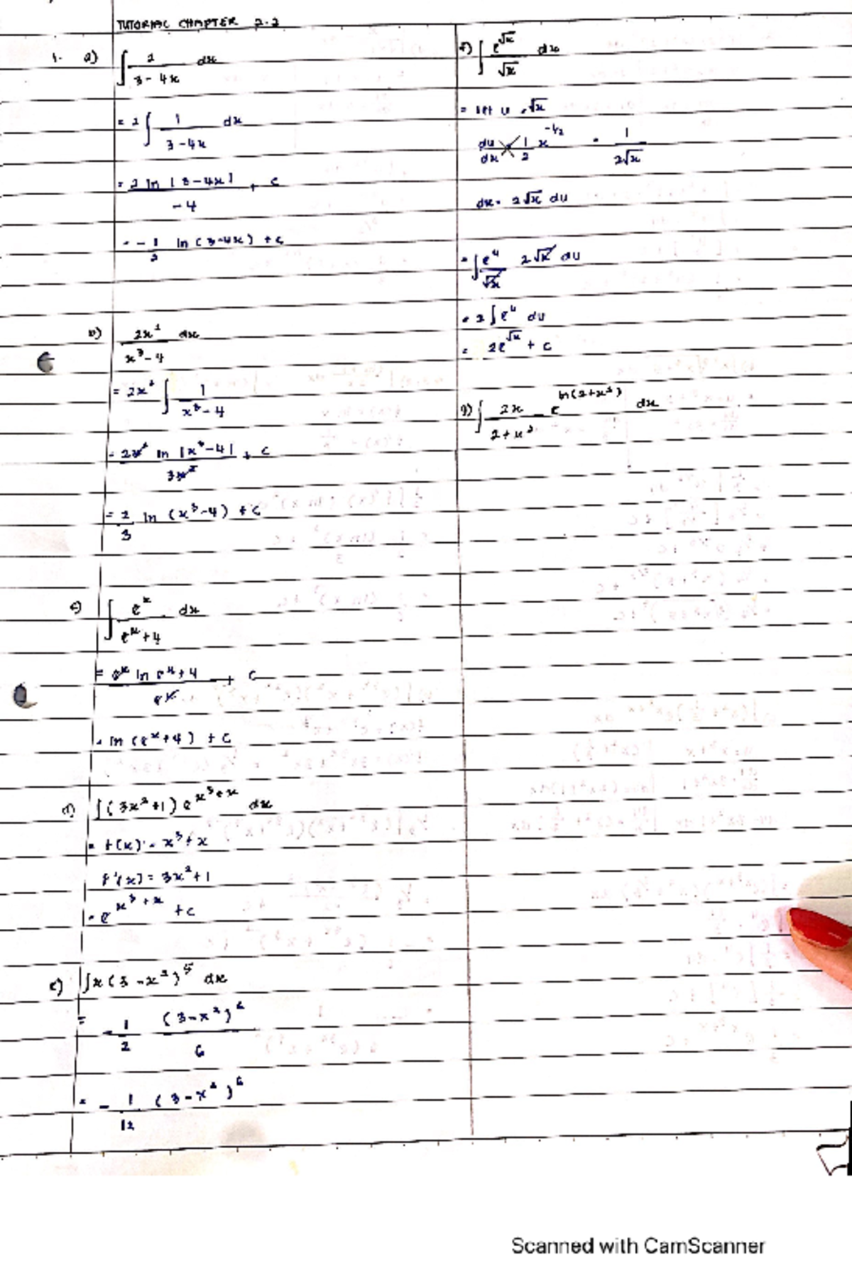 Tutorial mathematics chapter two for second semester - Studocu