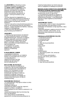 Pagbasa at Pagsusuri Filipino 11 Q3 W6 - Sabjek: Filipino Baitang 11 Q3 ...