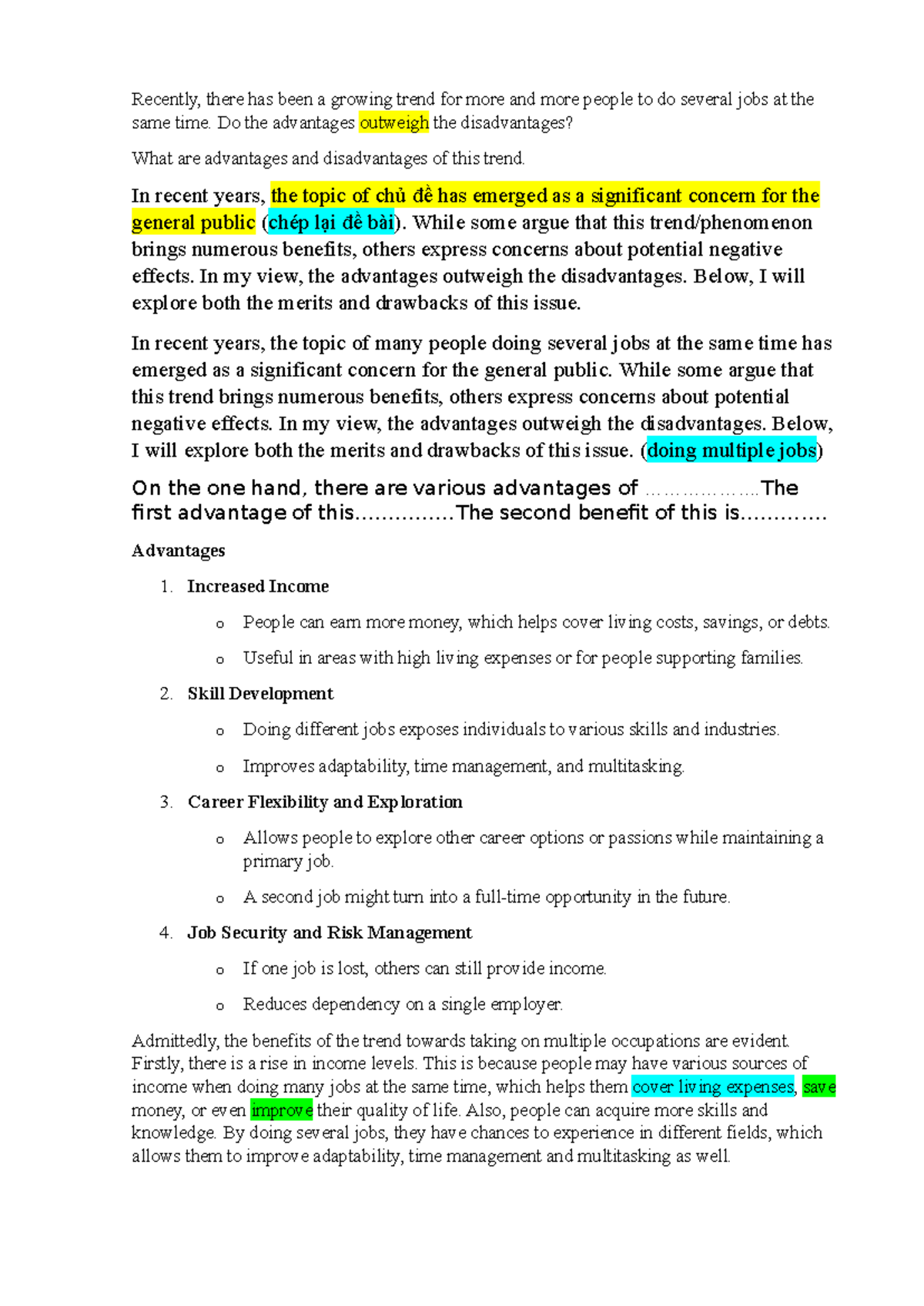 Advantages and Disadvantages of Doing Multiple Jobs: A Balanced View ...