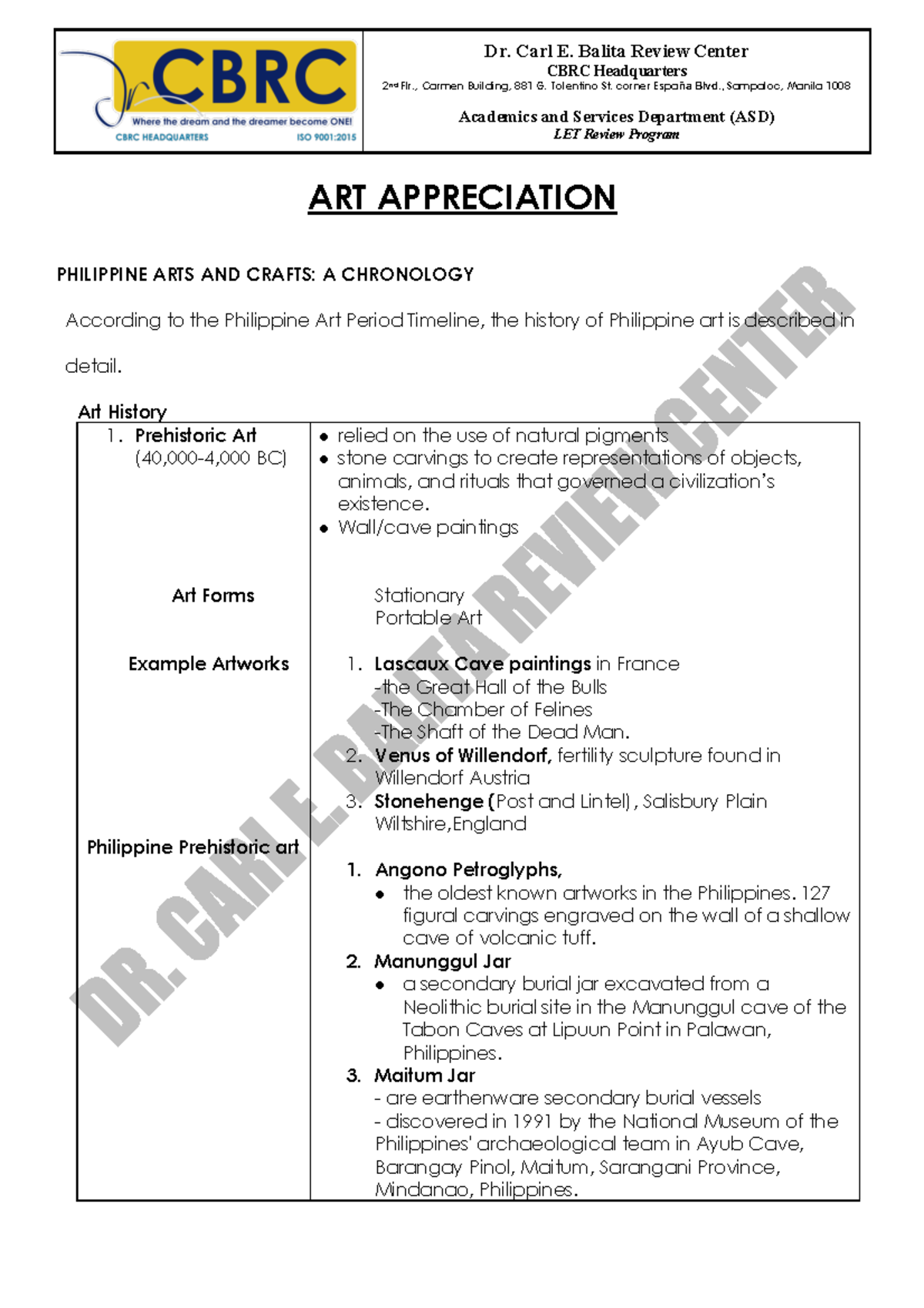 ART Appreciation - Philippine Arts & Crafts Lesson Overview - Studocu