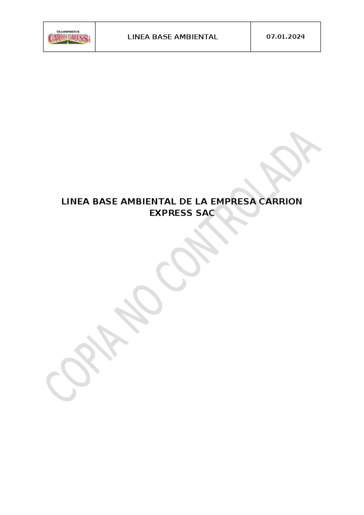 Línea Base Ambiental 07.01.2024 - Empresa Carrion Express SAC - Studocu